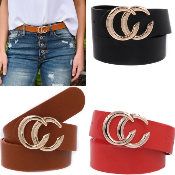 Accessories | Vegan Leather Double C Belt | Poshmark